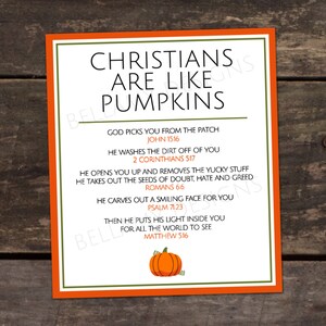 Christians Are Like Pumpkins Tag, Christian Pumpkin Carving Tag, School ...