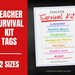 EDITABLE Teacher Survival Kit Tag, Teacher Appreciation, Staff ...