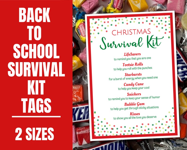 Christmas Survival Kit Gift Tag Printable Stocking Stuffer - Etsy