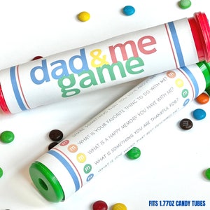 M&M Dad and Me Game Candy Tube Wrapper Printable, Treat Wrapper, School ...