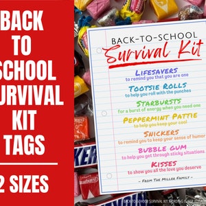 EDITABLE Back to School Survival Kit Gift Tag, Teacher Appreciation ...