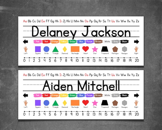 Alphabet Desk Name Tag Templates Editable Name Tag Template