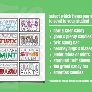 Finals Week Care Package Gift Tags for College Students, Test Survival ...