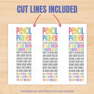 Christian Pencil Prayer Card Printable for Students and Teachers for ...