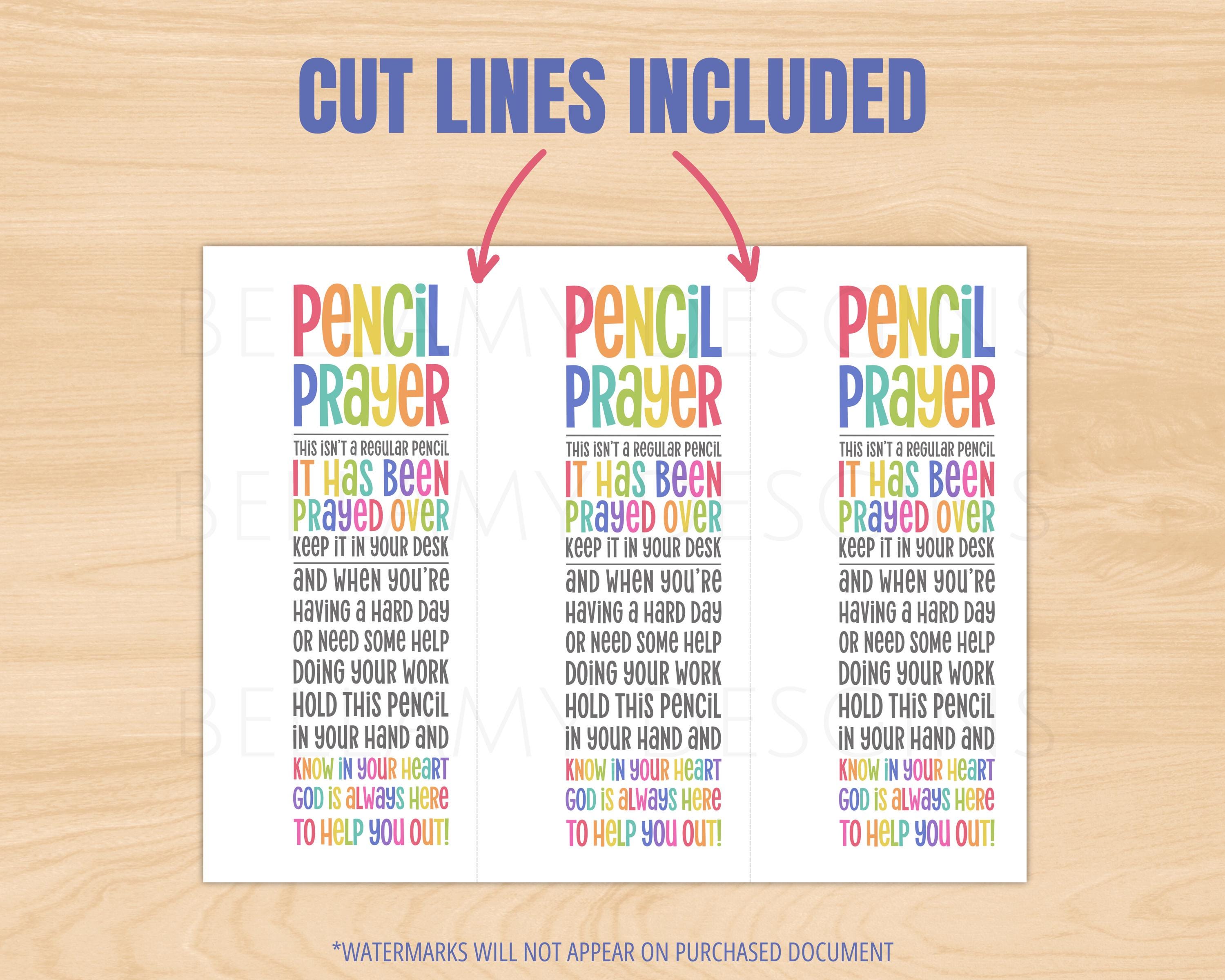 Christian Pencil Prayer Card Printable for Students, Back to School or ...