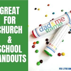 M&M Dad and Me Game Candy Tube Wrapper Printable, Treat Wrapper, School ...