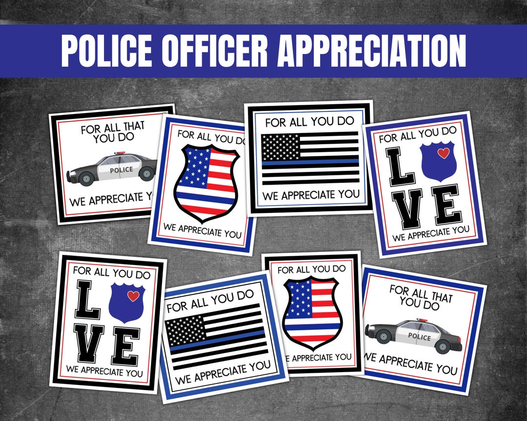 Police Officer Appreciation Gift Tags, Policeman First Responder ...