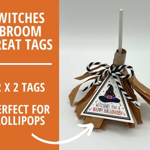 Witches Broom Treat Tags, Halloween Treat Tag for Treat Bags ...
