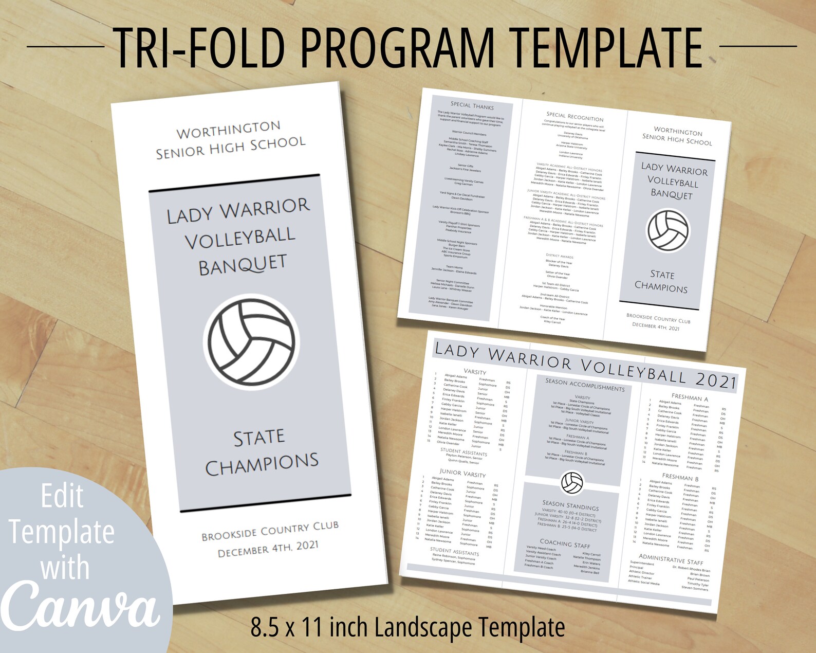 Tri-fold Program Template Printable Folded Program Template - Etsy Canada
