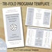 Tri-fold Program Template Printable Folded Program Template - Etsy Canada