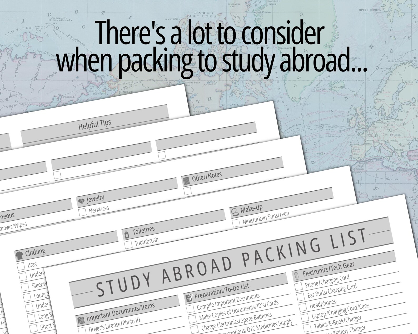 Study Abroad Packing List, Packing List Planner, Packing Checklist ...