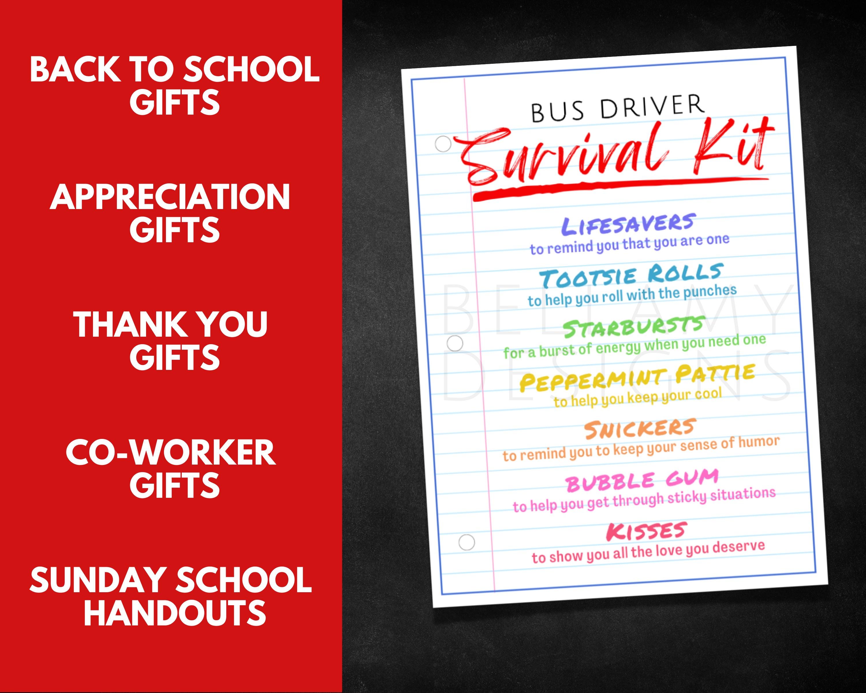 Bus Driver Survival Kit Gift Tags, Transportation Department ...