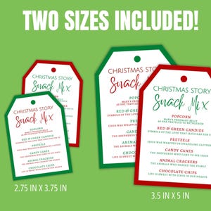 Christmas Story Snack Mix Gift Tag Printable, Stocking Stuffer Treat ...