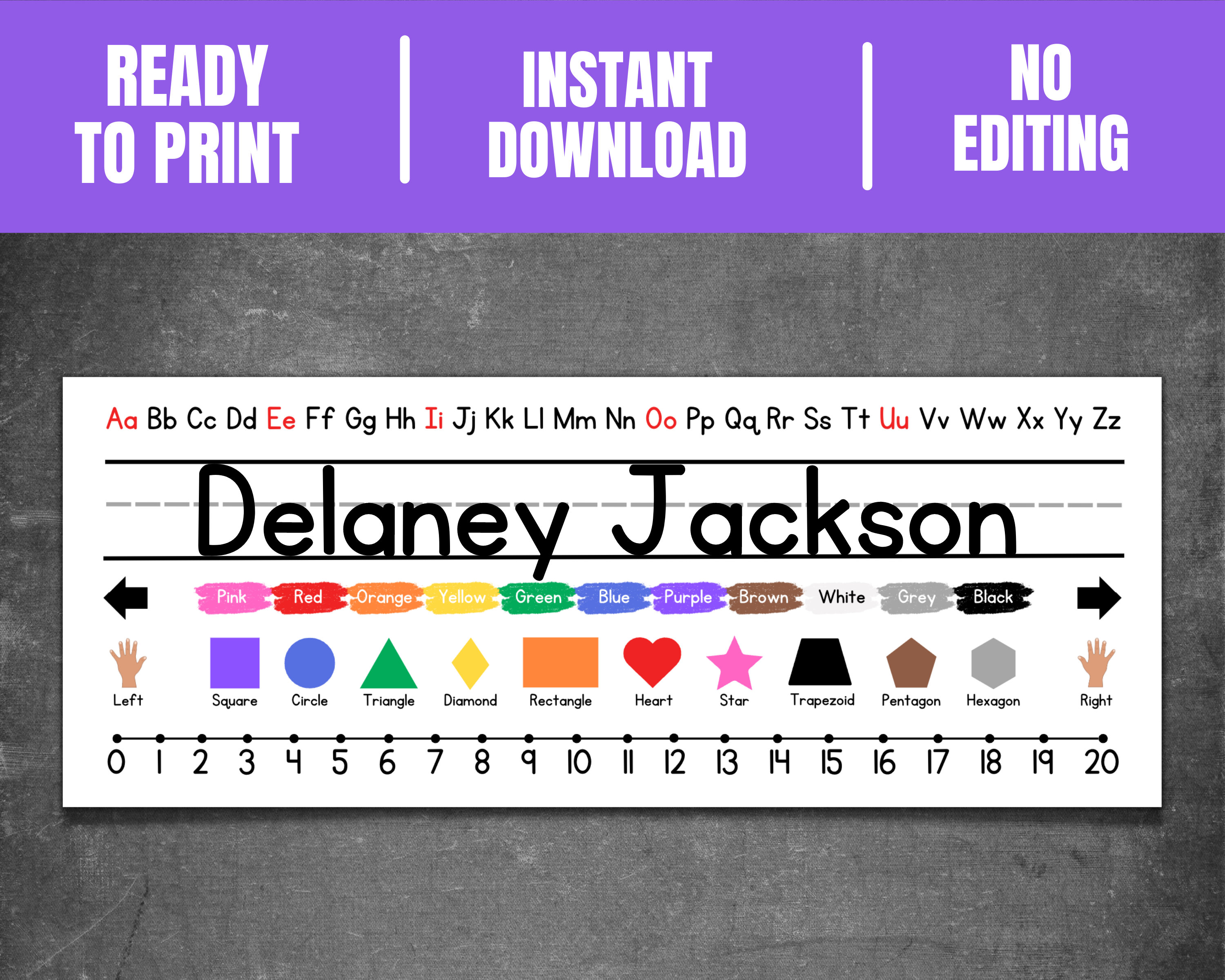 Student Desk Name Tag Printable, Desk Decoration Classroom Desk ...