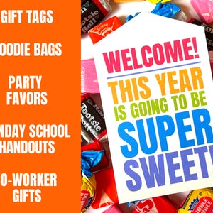 Back to School Printable Treat Bag Tags, New School Year Welcome Gift ...