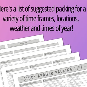 Study Abroad Packing List, Packing List Planner, Packing Checklist ...