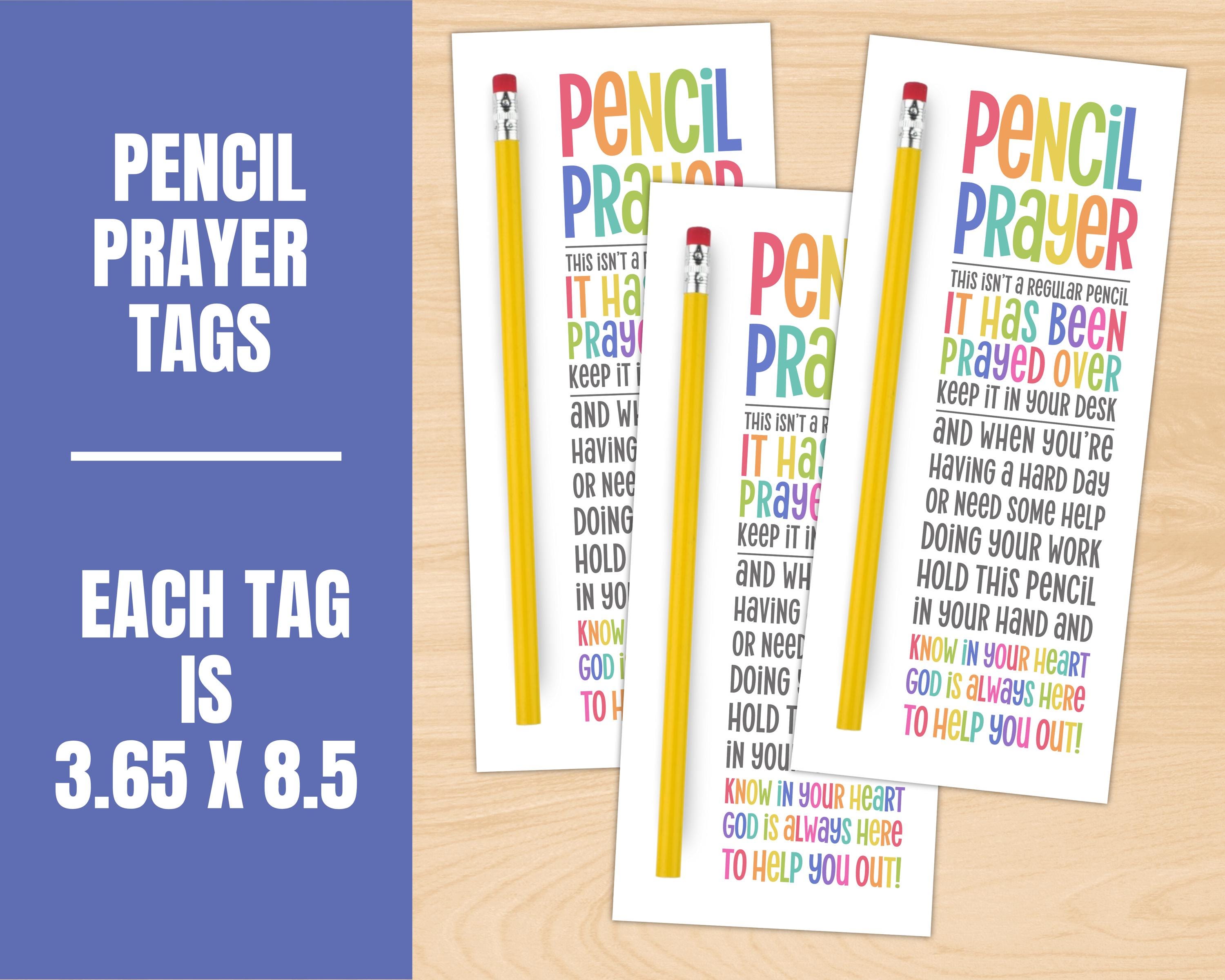 Christian Pencil Prayer Card Printable for Students and Teachers for ...