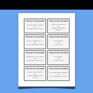 Would You Rather Cards Teambuilding Activity, Office Classroom or Team ...