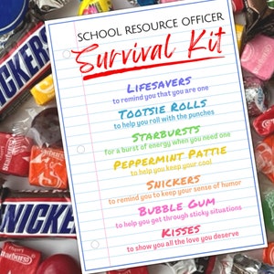 SRO School Resource Officer Survival Kit Gift Tag, SRO Appreciation ...