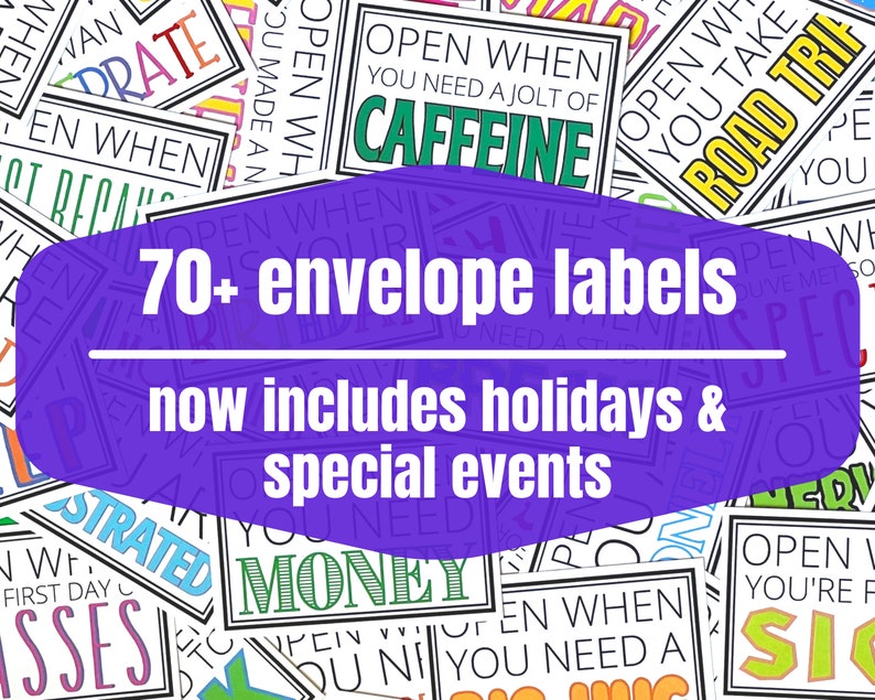 Open When Letters Printable Envelope Labels or Cards College - Etsy