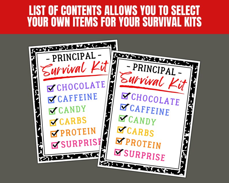 Principal Survival Kit Gift Tags, Principal Appreciation Day Care ...