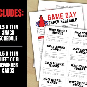 EDITABLE Cheerleading Snack Schedule Sign up Sheet, Cheer Game Day ...