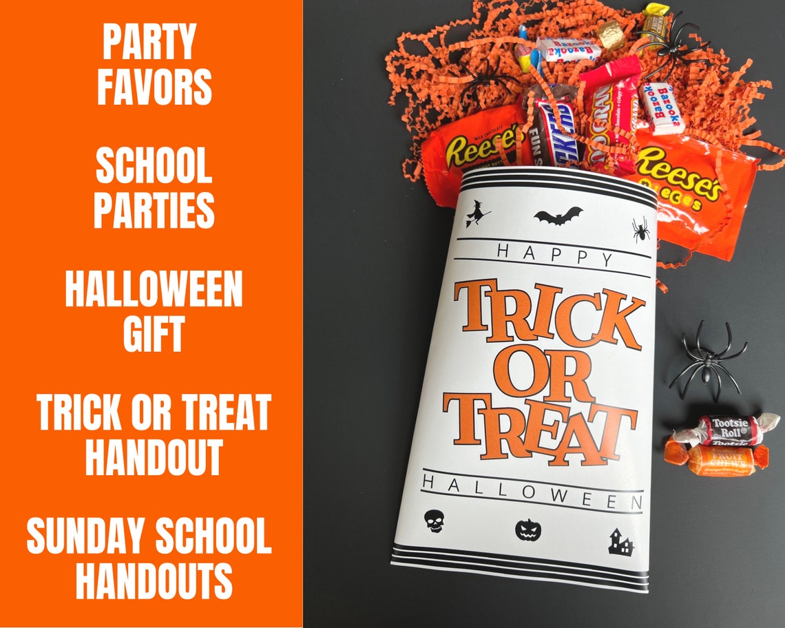 Halloween Chip Bag Wrapper Trick or Treat Party Favor Snack - Etsy