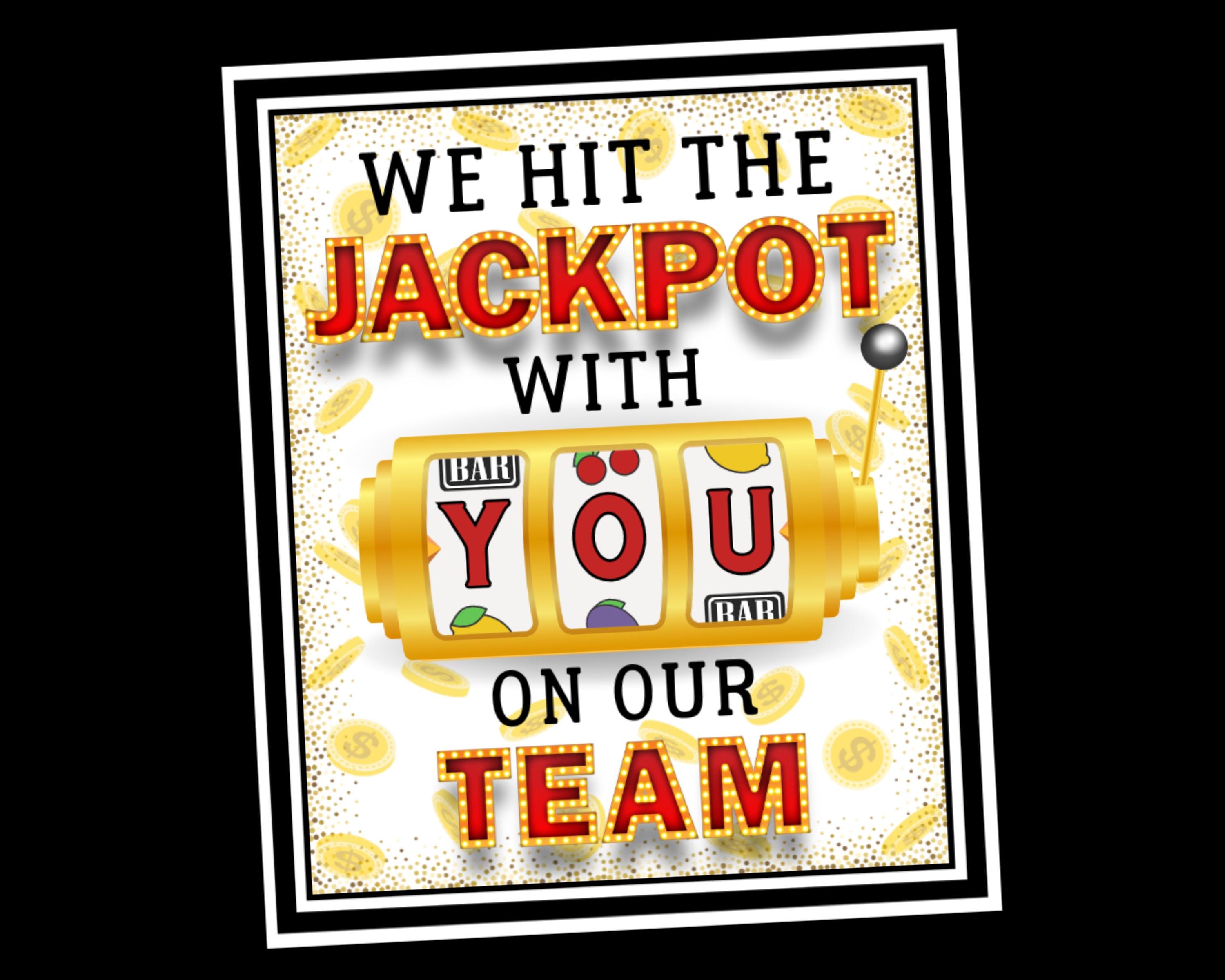 Hit the Jackpot Sports Team Gift Tags, Team Appreciation, Jackpot ...