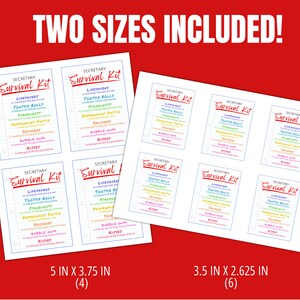 Secretary Survival Kit Gift Tags, Administrative Professionals Day ...