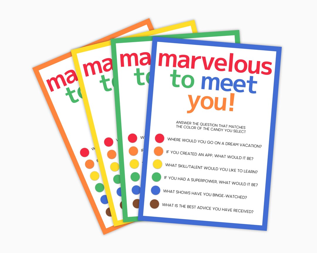 Marvelous to Meet You Team Building Icebreaker Activity, Great for ...