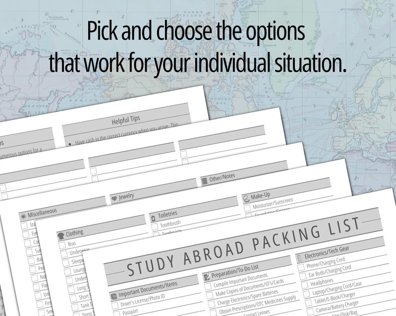 Study Abroad Packing List, Packing List Planner, Packing Checklist ...