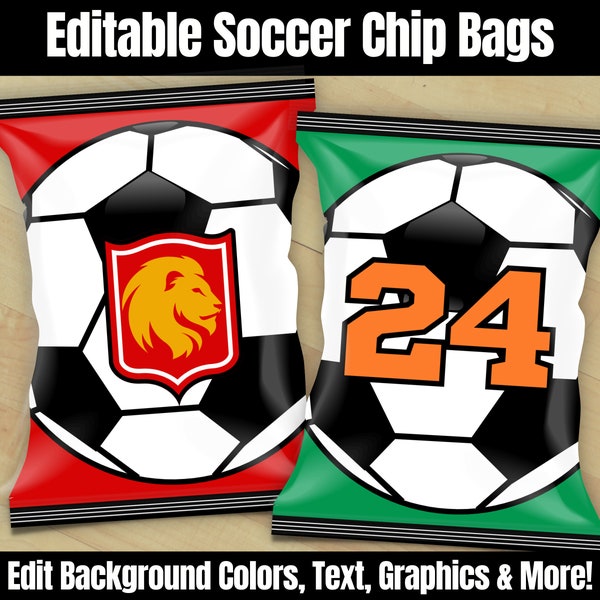 Soccer Chip Bag - Etsy