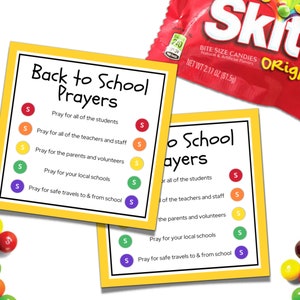 Skittles Back to School Prayers Treat Tag Card, Gift Tag for First Day ...