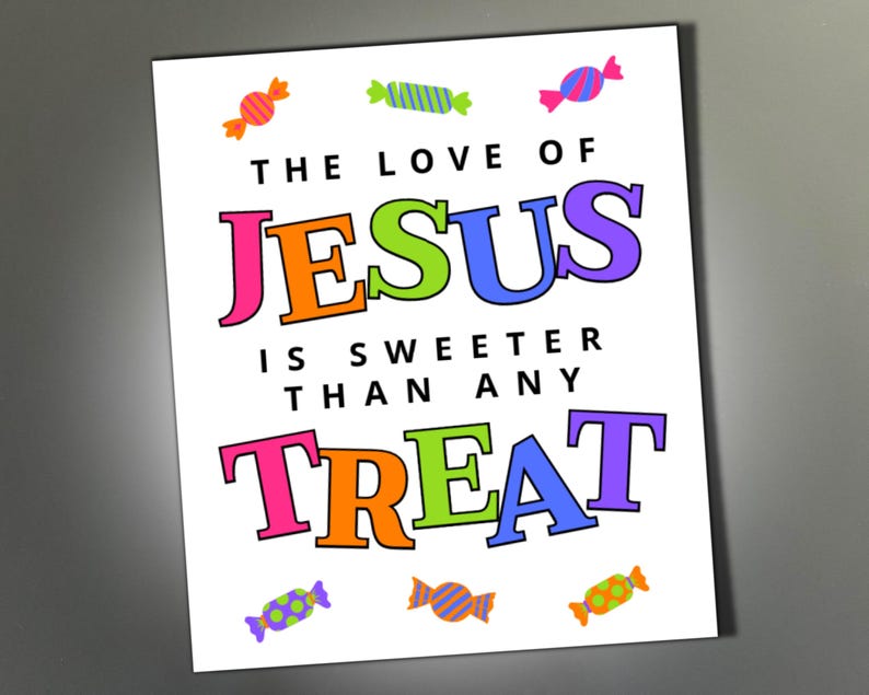 Christian Halloween Treat Tag, Religious Halloween Jesus Printable for ...