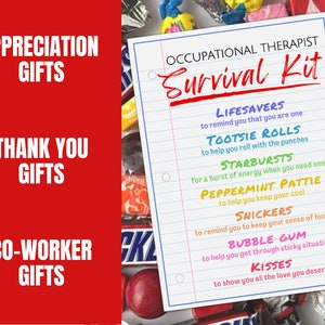 Occupational Therapist Survival Kit Gift Tag Topper, Occupational ...