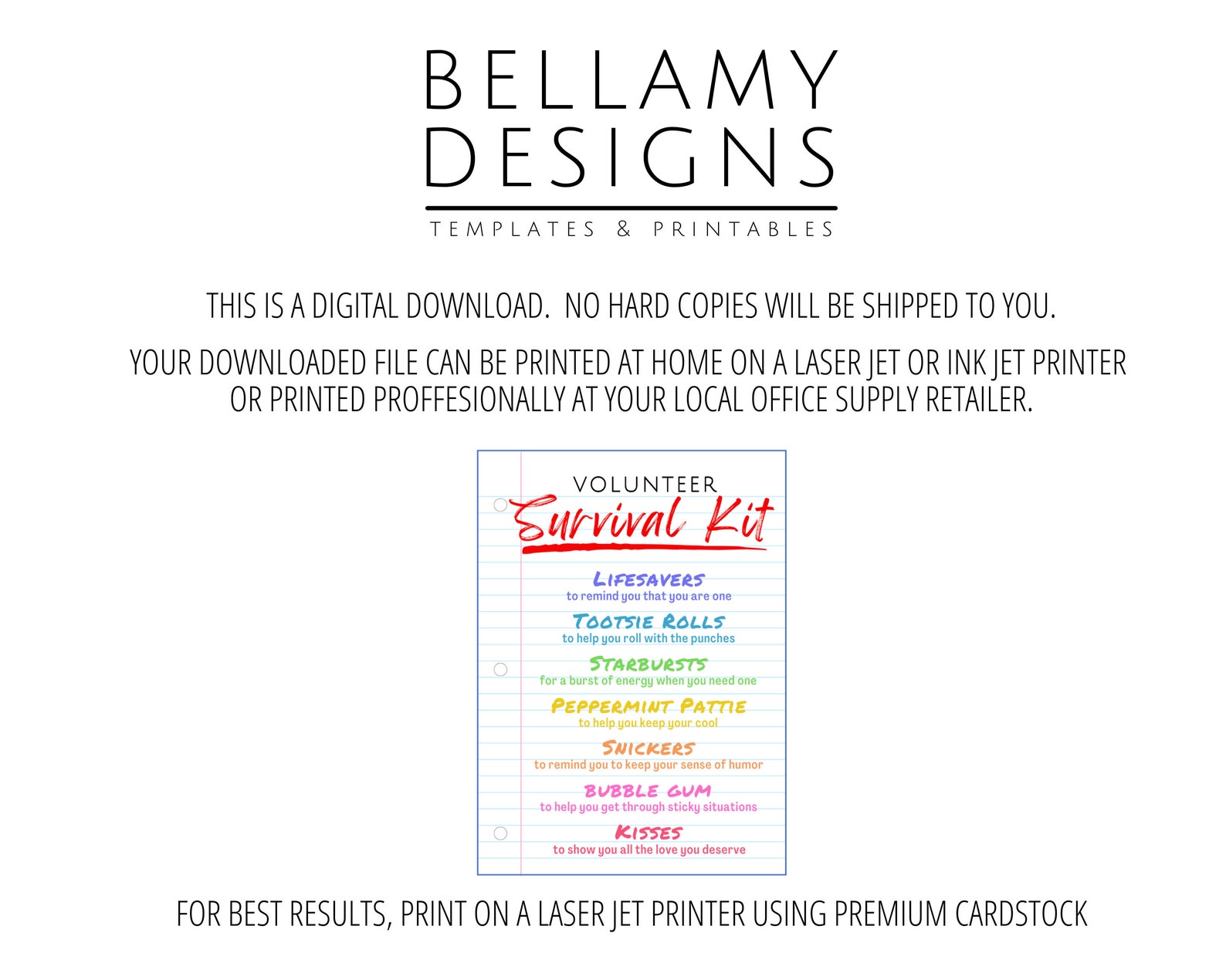 Volunteer Survival Kit Gift Tags Volunteer Appreciation and - Etsy