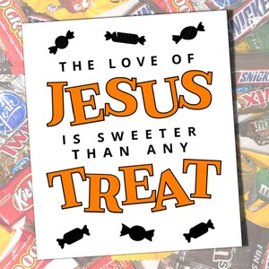 Christian Halloween Treat Tag, Religious Halloween Party Favors, Jesus ...