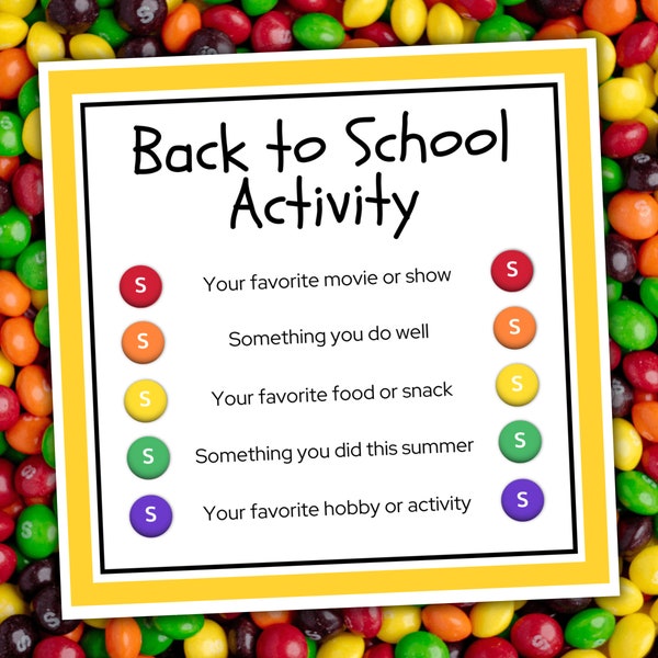 M&M Back to School Activity Game, First Day of School Classroom ...