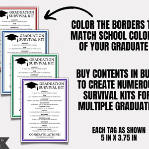 Editable Graduation Survival Kit Gift Tags, Graduation Party Favors ...