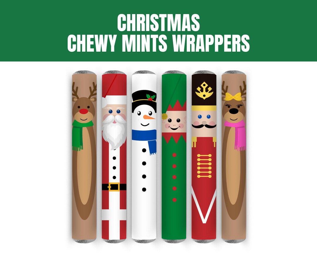 Christmas Chewy Mints Wrappers, Mint Candies Wrapper for Christmas ...