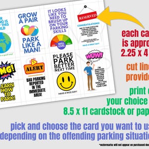 Bad Parking Cards, Leave Behind Windshield Notes, Bad Driver Novelty ...