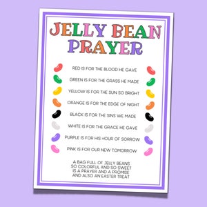 Jelly Bean Prayer Poem Printable Religious Gift Tags Easter - Etsy