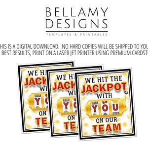 Hit the Jackpot Sports Team Gift Tags, Team Appreciation, Jackpot ...