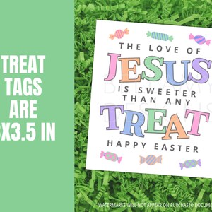 Christian Easter Treat Tag, He is Risen Jesus is the Reason, Easter ...