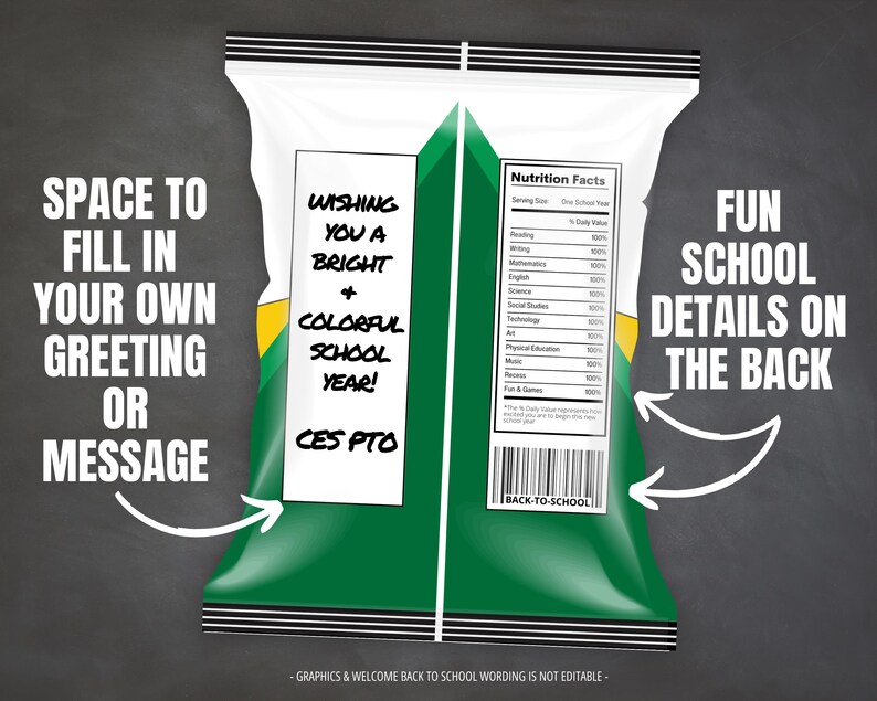 Welcome Back to School Chip Bag, 1st Day Crayon Box Printable, Staff ...