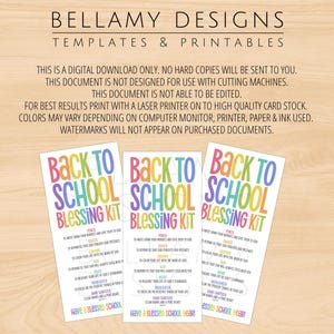 Back to School Blessing Kit Gift Tags, First Day of School Bag Tag for ...