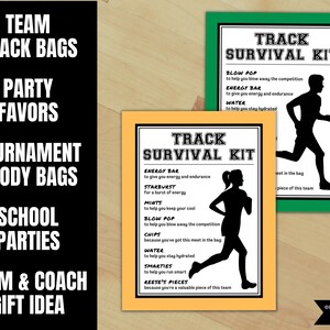 Editable Track Survival Kit Tags, Boys & Girls Track Meet Treat Tags ...