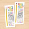 Pencil Prayer Gift Tag, Back to School Tag Editable Engraved Pencils ...