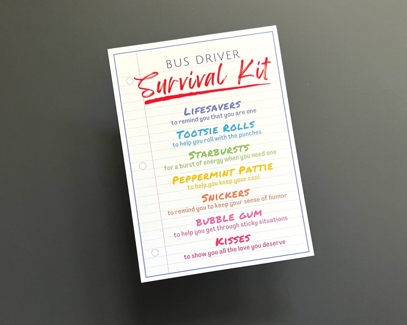 Bus Driver Survival Kit Gift Tags Transportation Department - Etsy