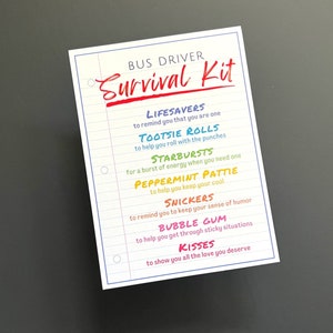 Bus Driver Survival Kit Gift Tags Transportation Department - Etsy